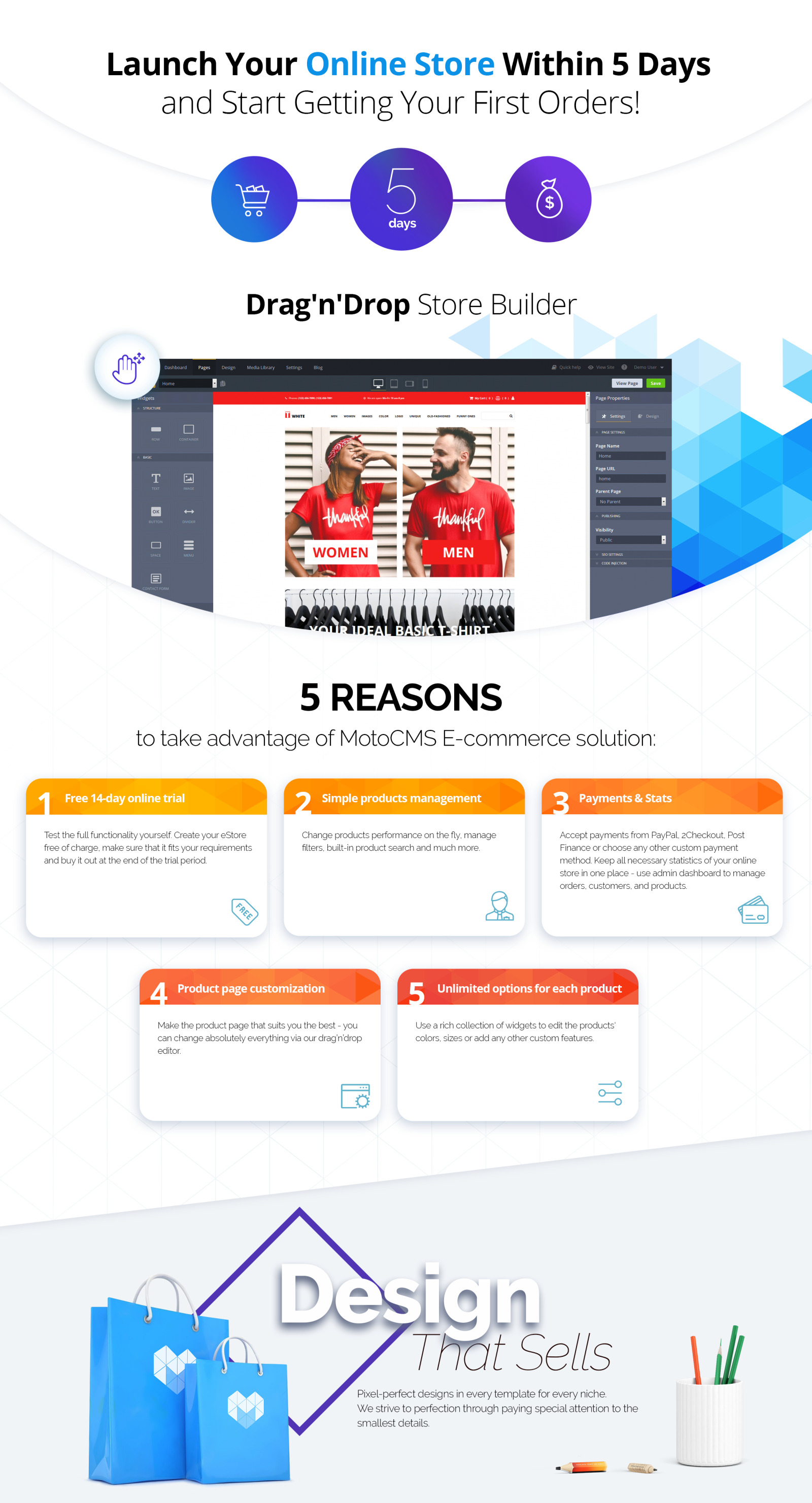 Twhite - T-Shirt Store MotoCMS Ecommerce Template