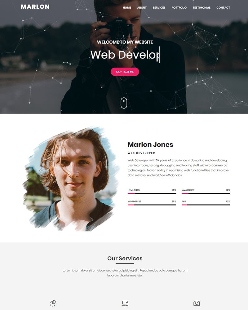 Marlon - Personal Portfolio HTML Landing Page Template