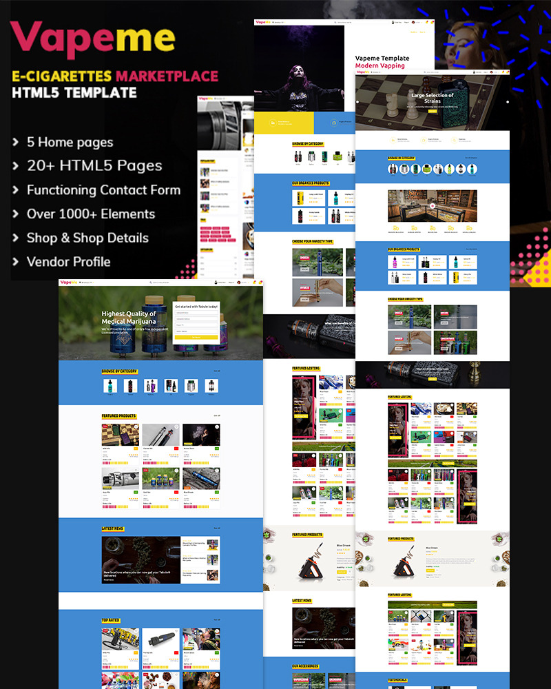 Vapeme | Vape Shop HTML5 Website Template - TemplateMonster