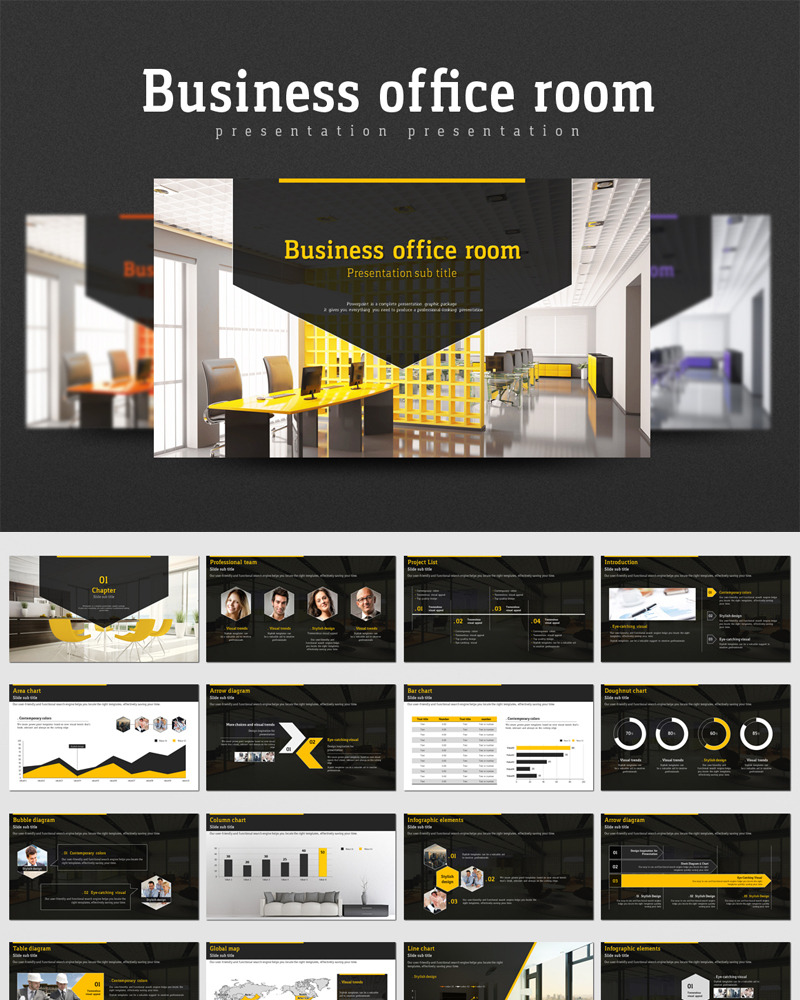 Business Office Room Powerpoint Template Templatemonster