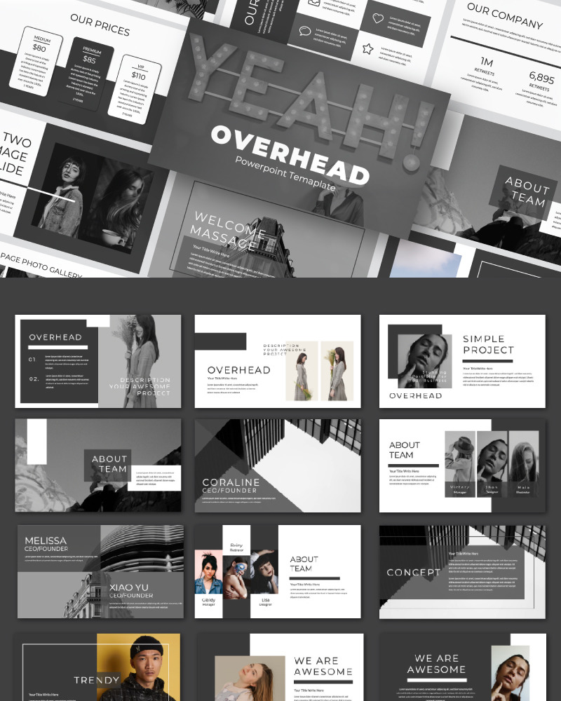 OVERHEAD Presentation PowerPoint Template - TemplateMonster