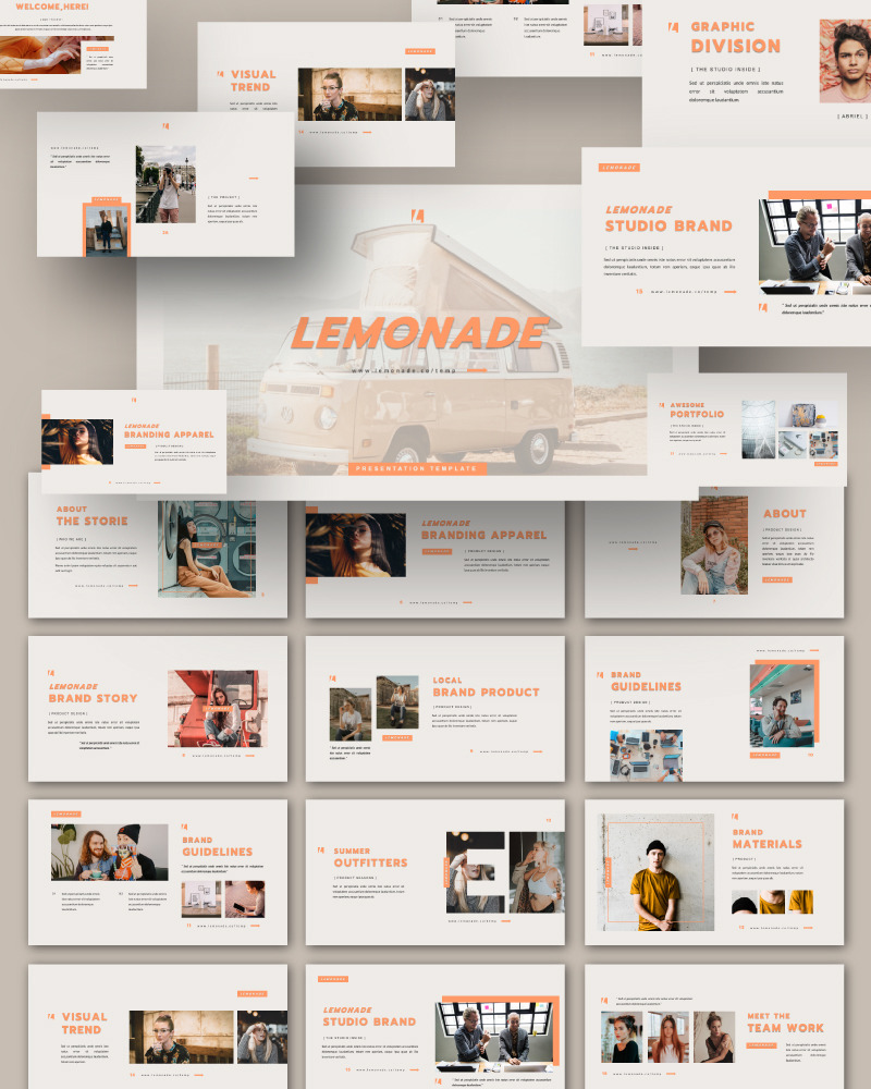 LEMONADE PowerPoint template #100215 - TemplateMonster
