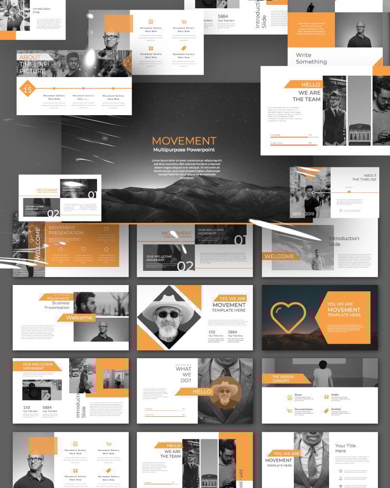 MOVEMENT Presentation PowerPoint template - TemplateMonster