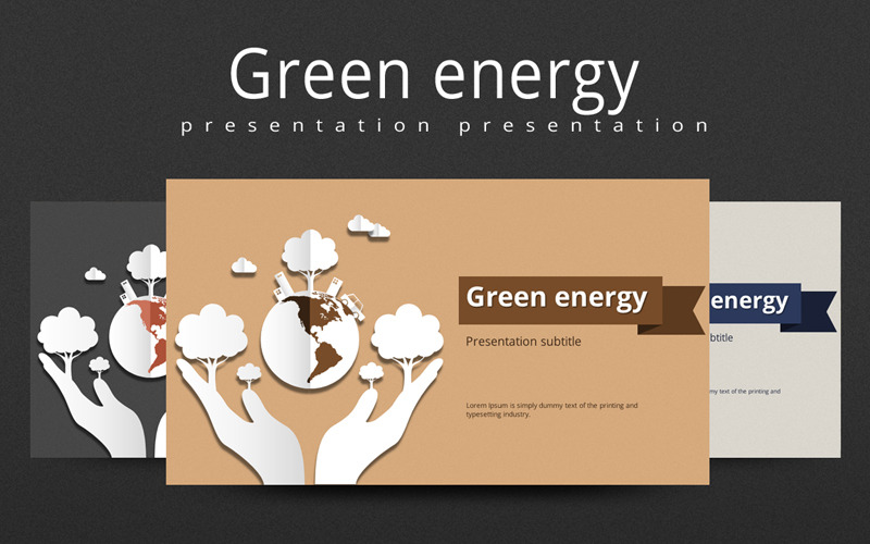 Green Energy PowerPoint template #100389 - TemplateMonster
