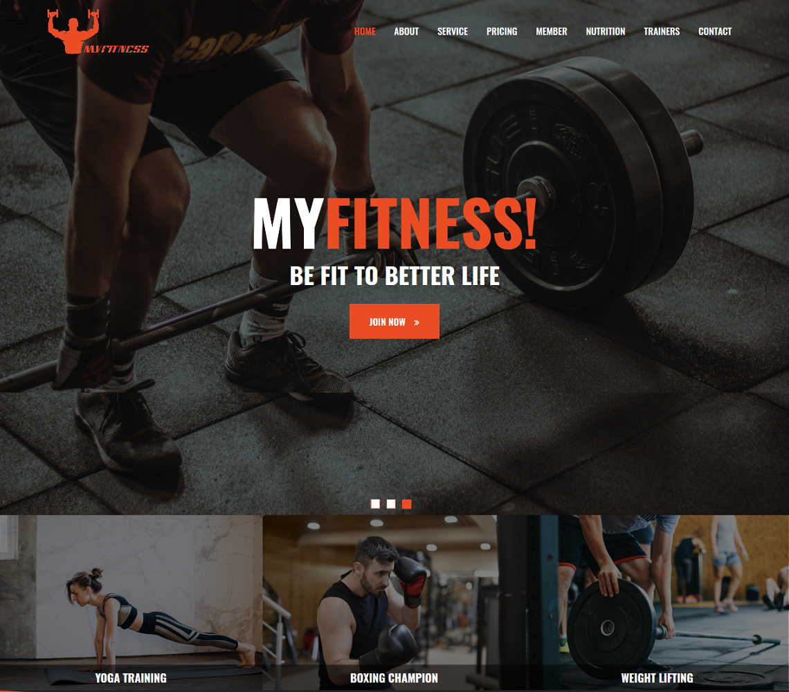 MyFitness - Gym Landing Page Template - TemplateMonster