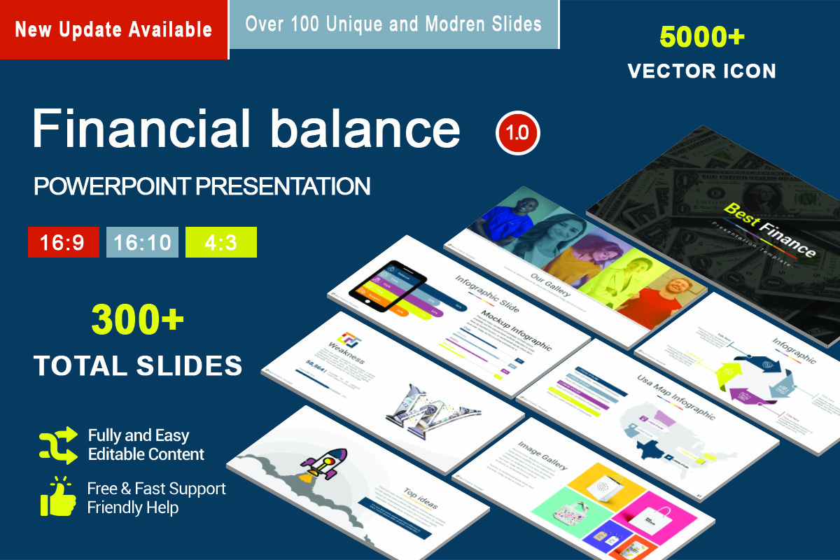 Financial balance PowerPoint template - TemplateMonster