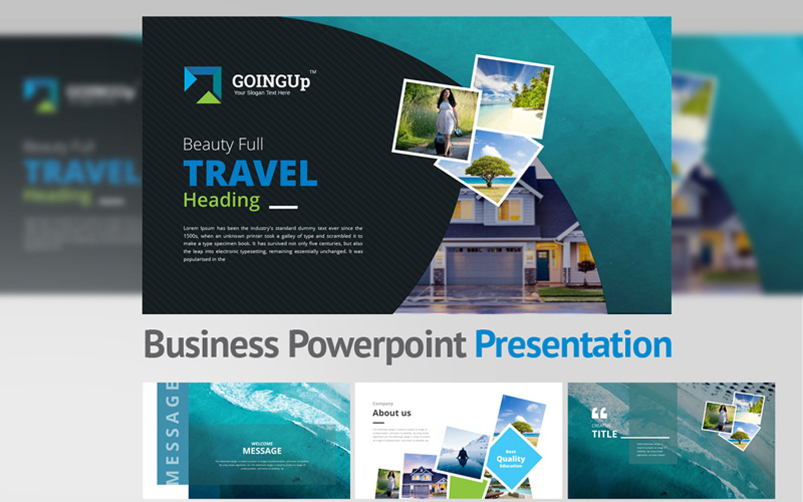 Goingup PowerPoint template #101196 - TemplateMonster