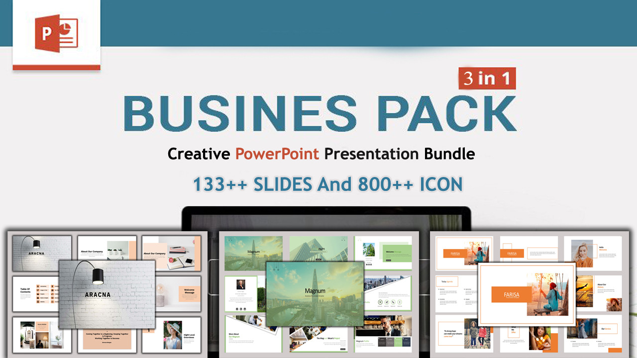 Presentation Bundle Pack 3 in 1 PowerPoint template
