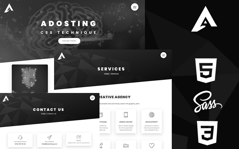 Adosting Creative Html5 & Css3 Responsive Theme Website Template