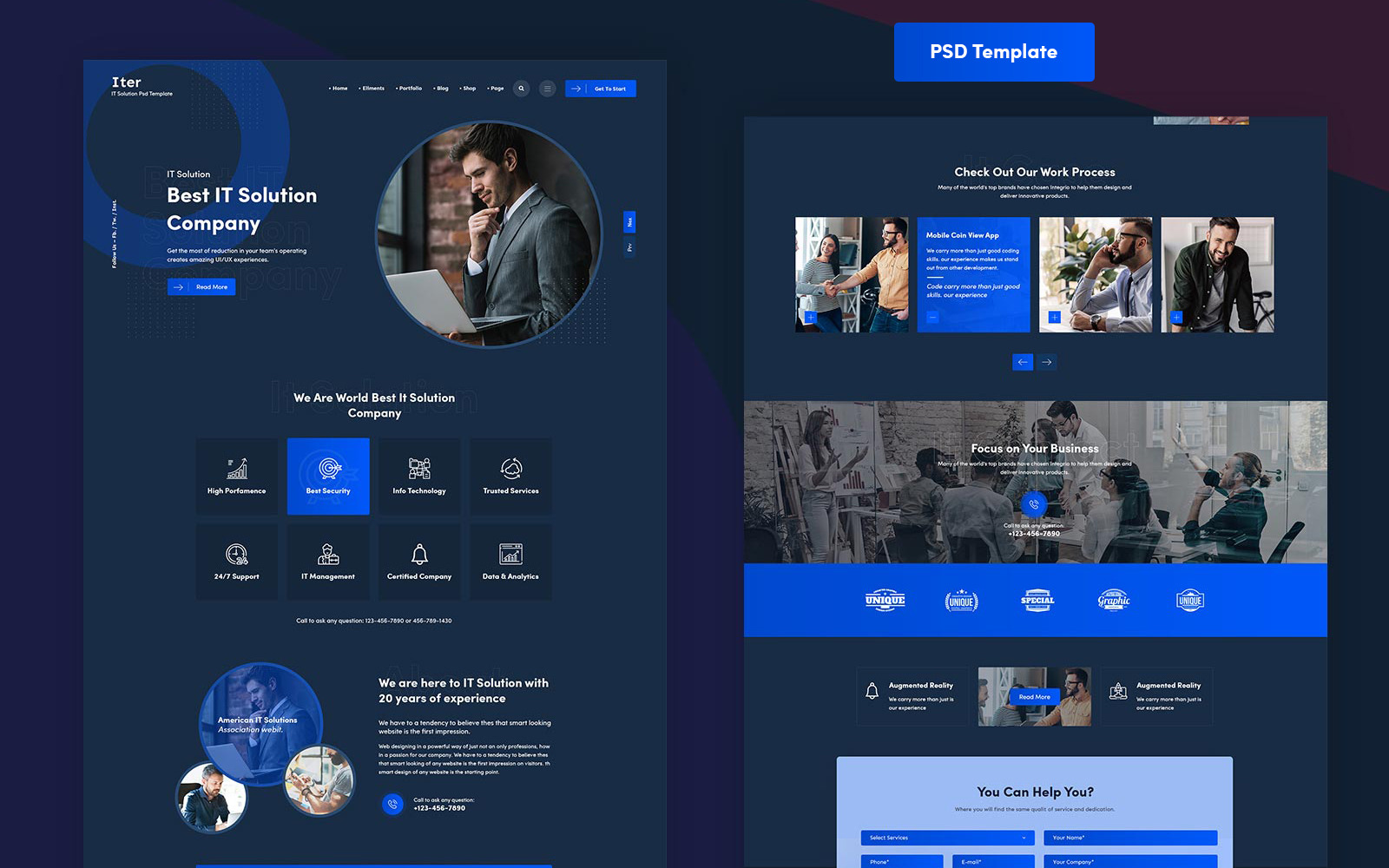 Iter - IT Service PSD Template #101774 - TemplateMonster