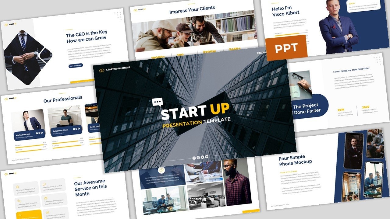 Start Up PowerPoint template #102061 - TemplateMonster