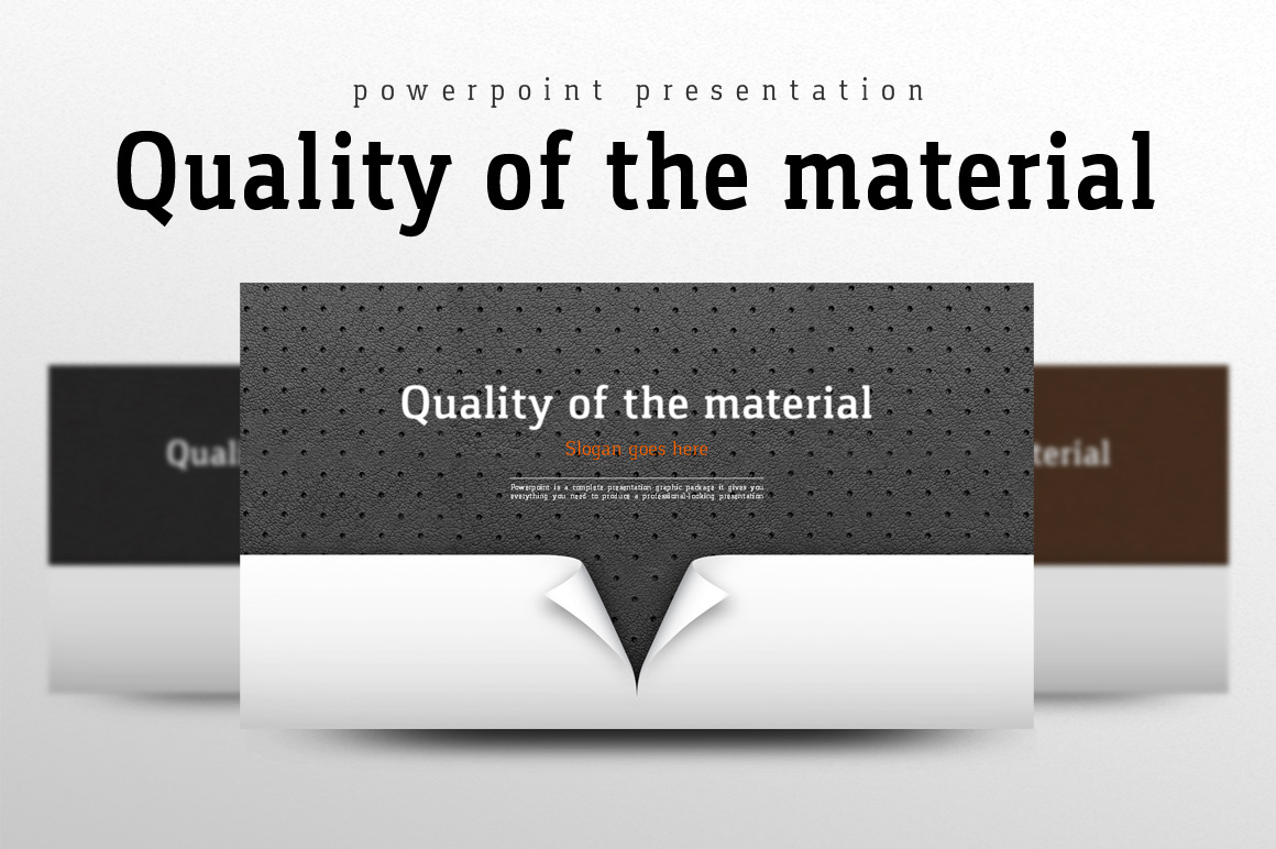 Quality of the Material PowerPoint template - TemplateMonster