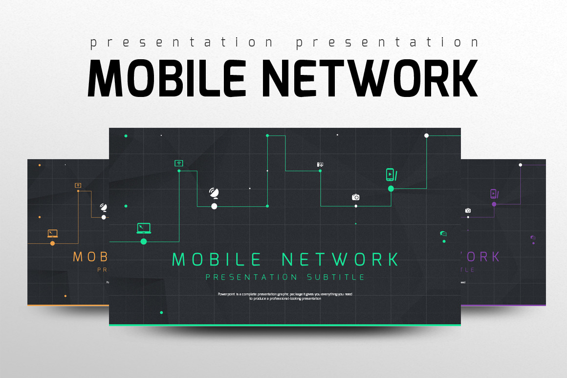 PowerPoint-Vorlage für mobiles Netzwerk - TemplateMonster