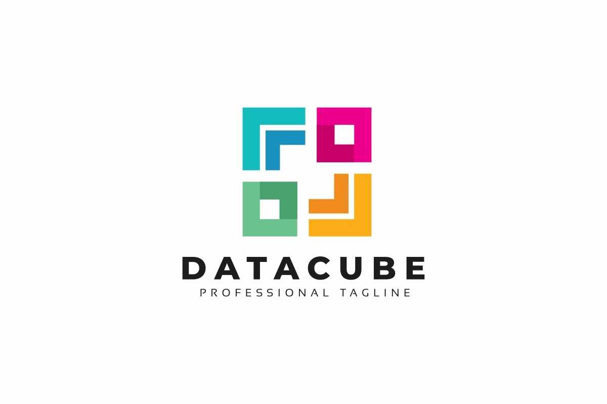 Data Cube Colorful Logo Template #102584 - TemplateMonster