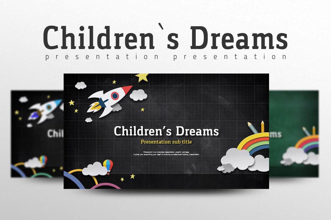 Children's Dreams PowerPoint template - TemplateMonster