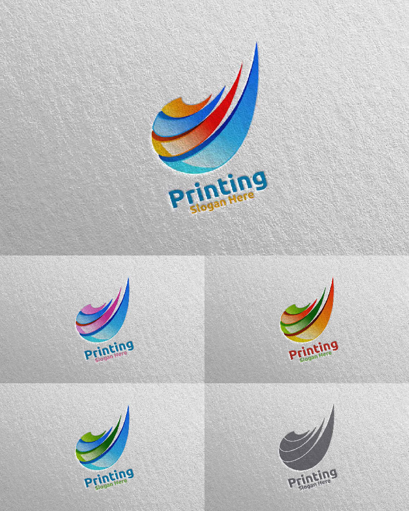 Digital Printing Company Vector Design Concept Logo Template