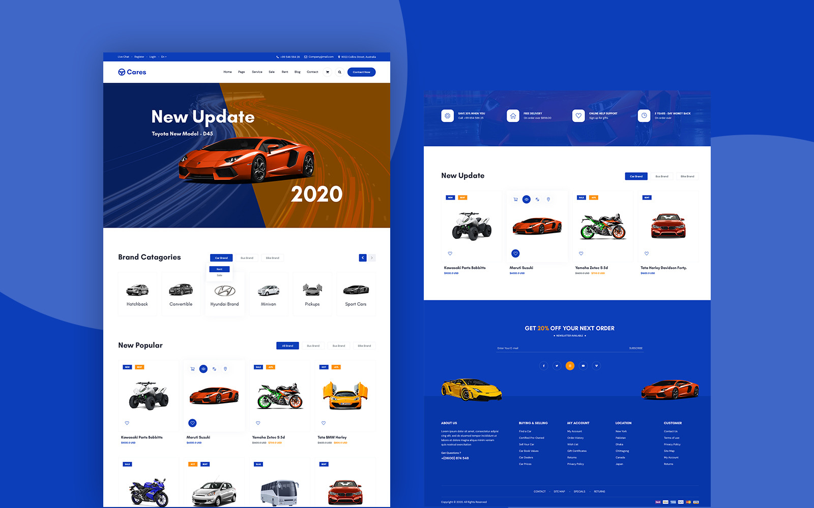Cares - Car Service PSD Template #103899 - TemplateMonster