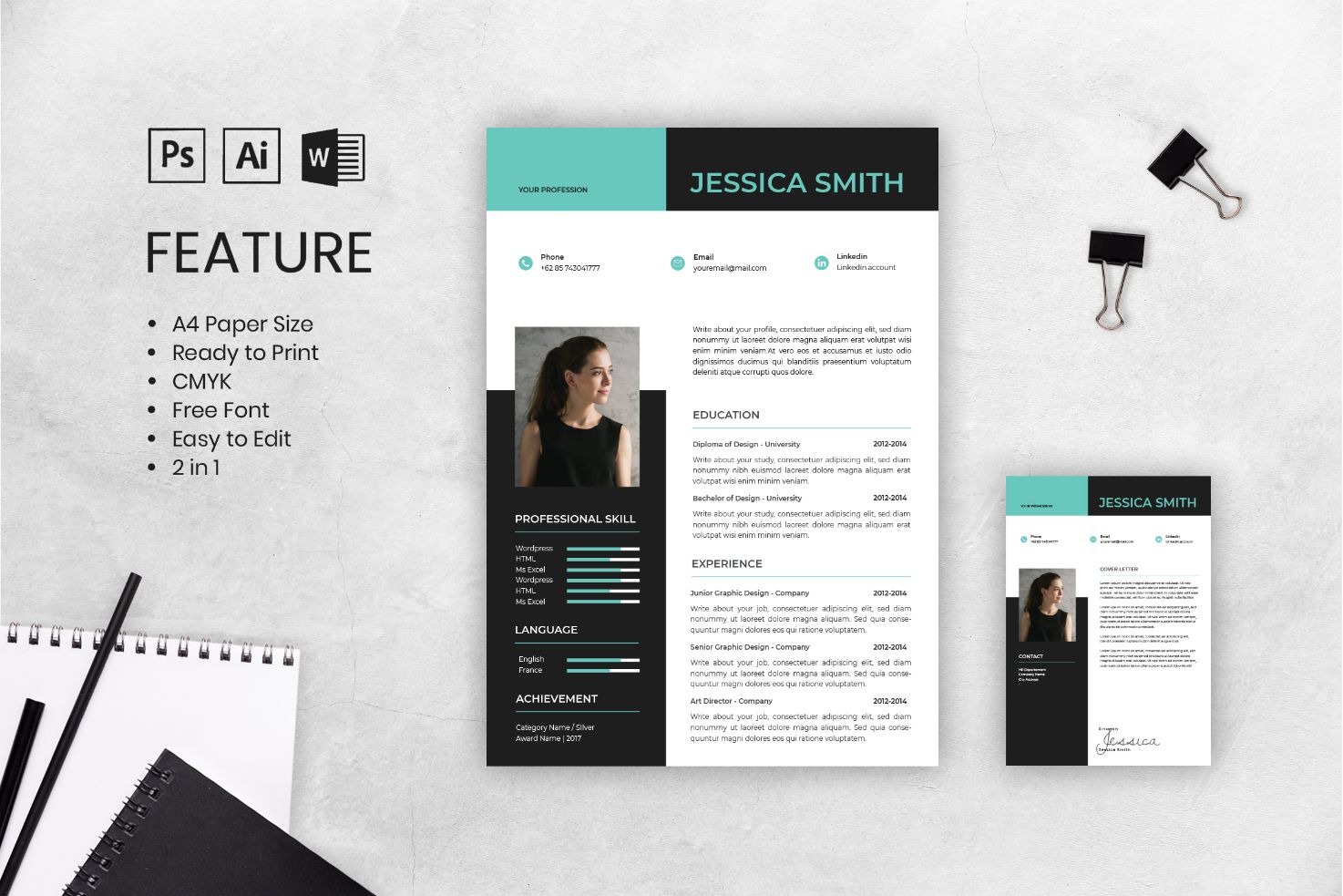 CV Jessica Smith Resume Template #104349 - TemplateMonster