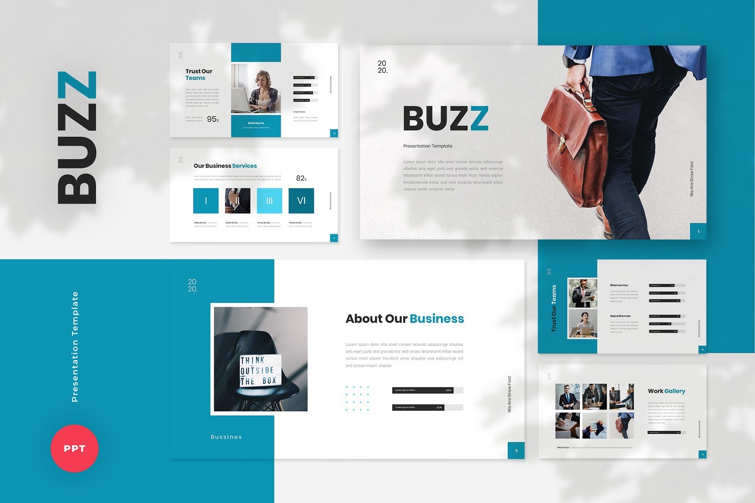 Buzz - Business PowerPoint template #104808 - TemplateMonster