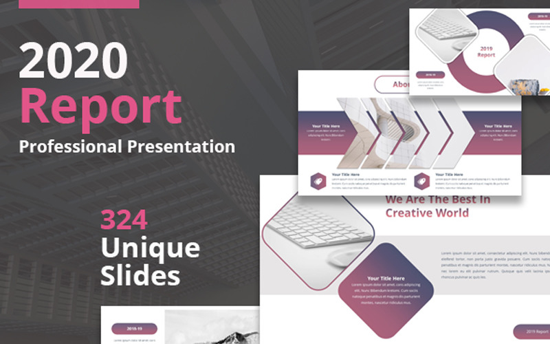 2020 Report PowerPoint template #105058 - TemplateMonster