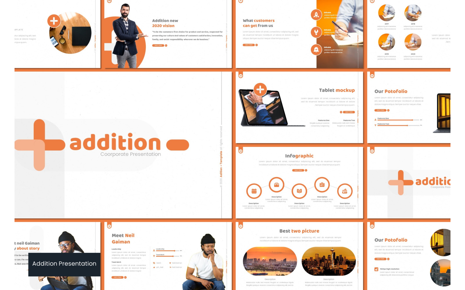 Addition PowerPoint template #106103 - TemplateMonster