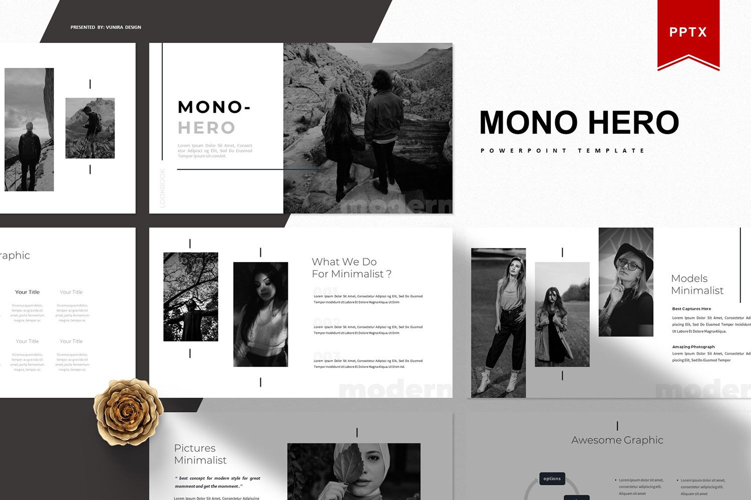 Mono Hero | PowerPoint template #106115 - TemplateMonster