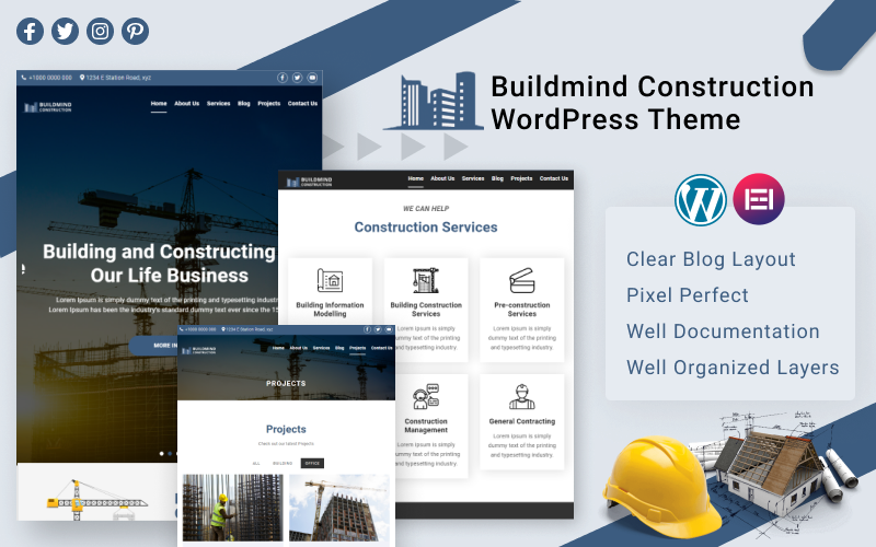 Buildmind Construction WordPress Theme - TemplateMonster
