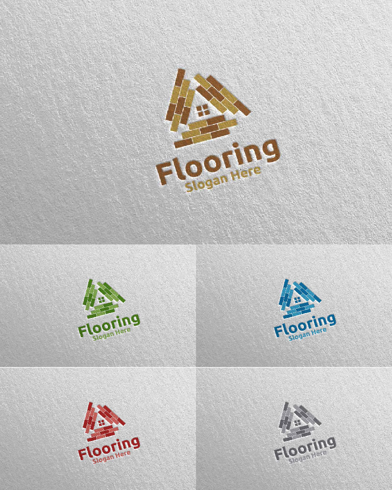 Vloeren parket houten 25 Logo sjabloon - TemplateMonster