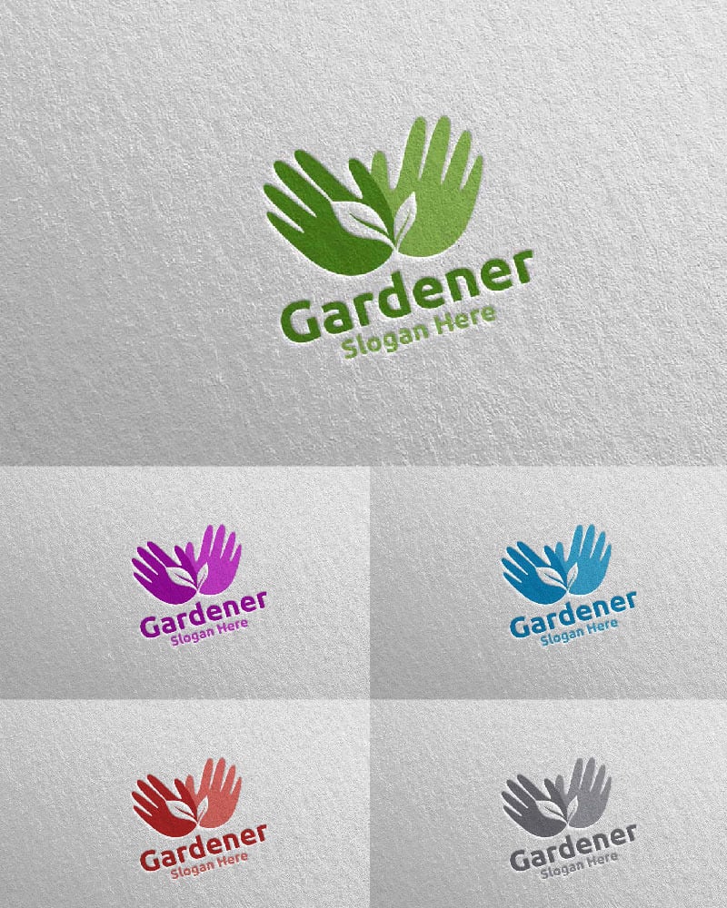 Gardener Care Botanical Gardener Design 5 Logo Template