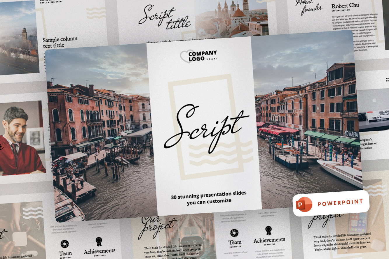 Scripty Presentation PowerPoint template - TemplateMonster