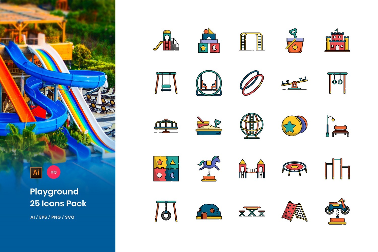 Spielplatz Pack Icon Set #107410 - TemplateMonster