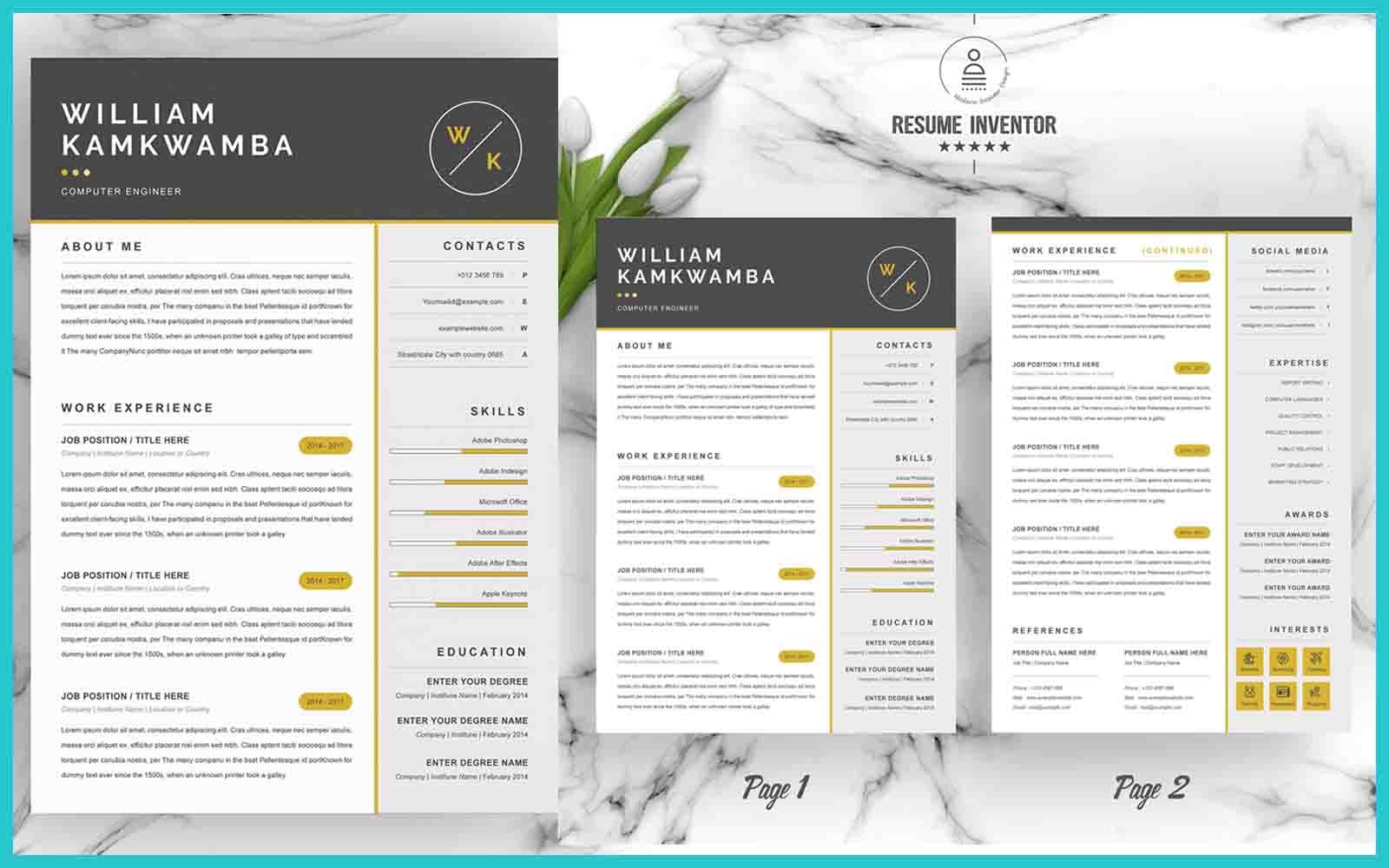 William Resume Template #107555 - TemplateMonster