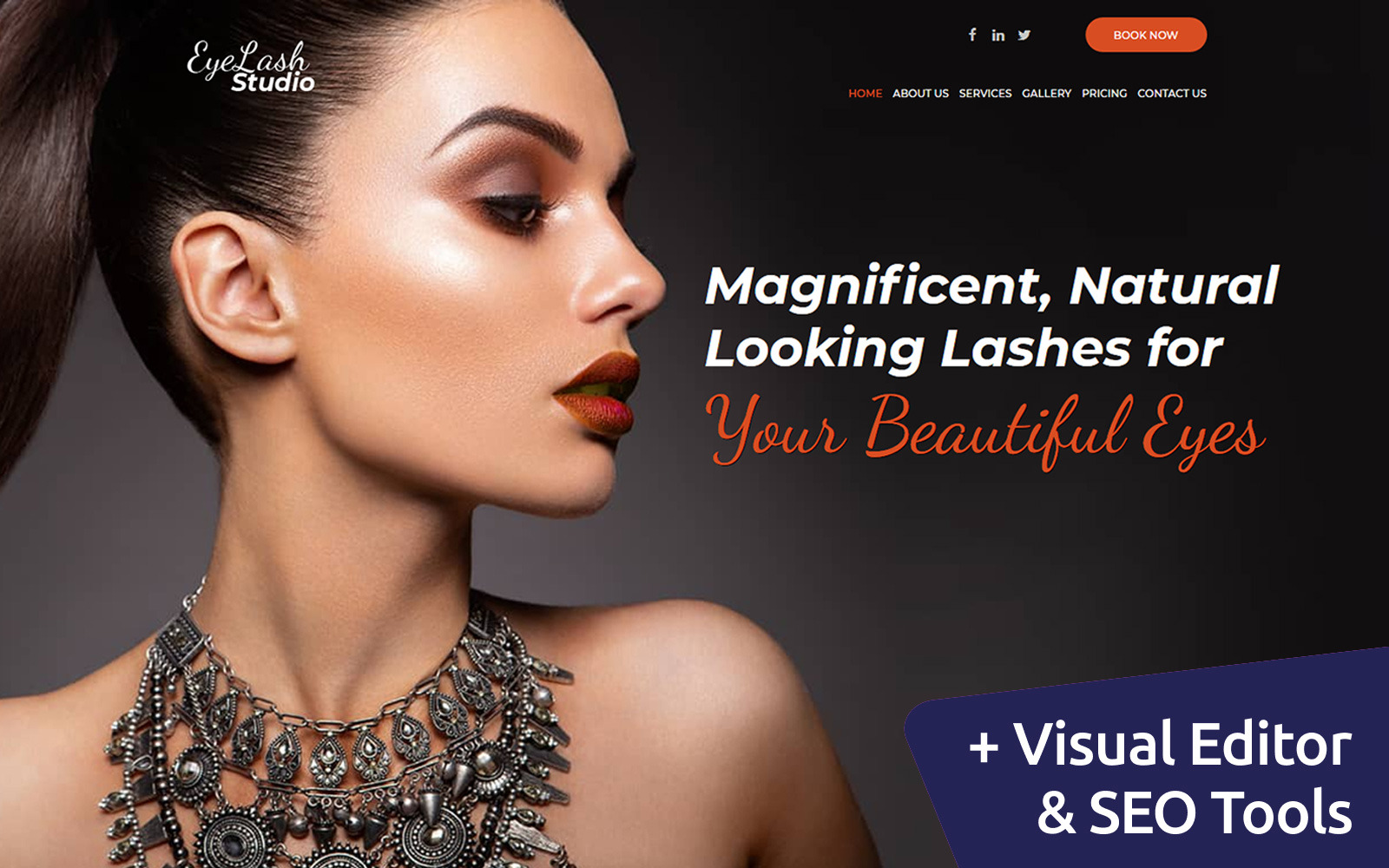 Eyelash Extension Moto CMS 3 Template - TemplateMonster