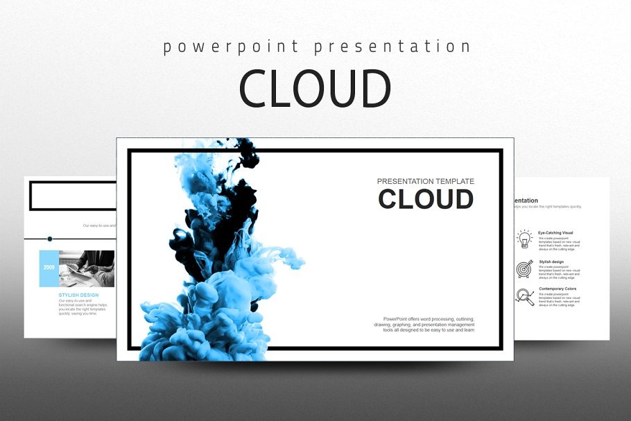 Cloud PPT PowerPoint template #108705 - TemplateMonster