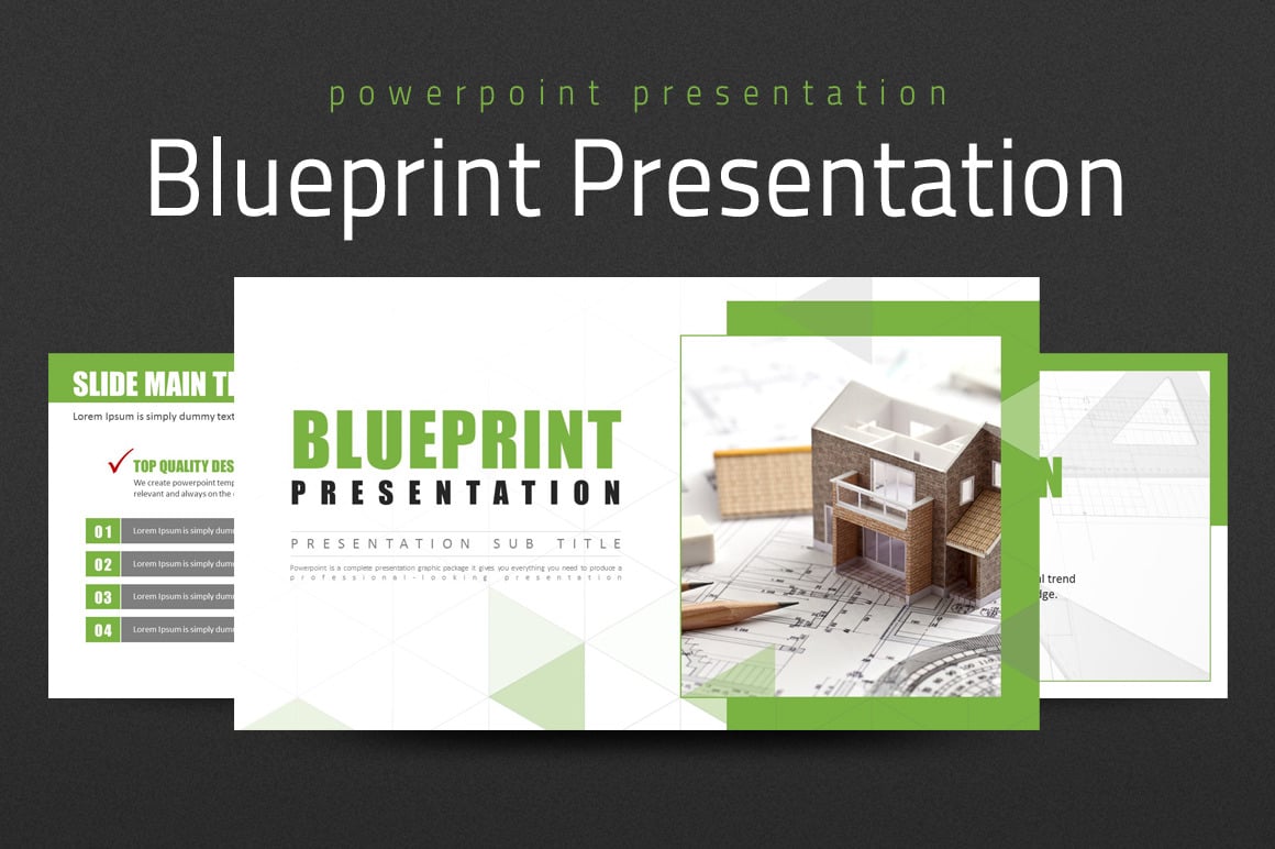 Blueprint Presentation PowerPoint template - TemplateMonster