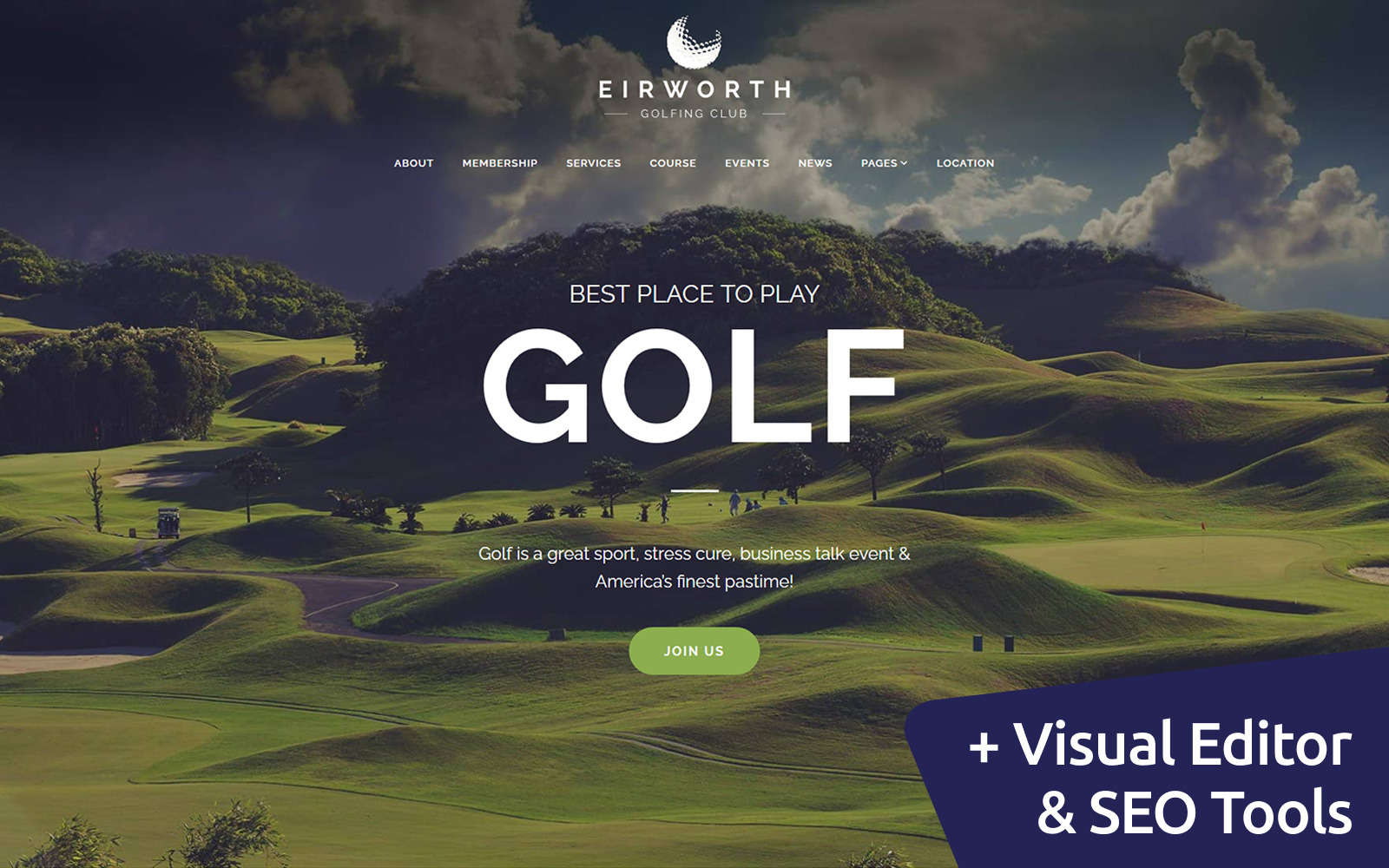 Eirworth - Golfing Club Moto CMS 3 Template - TemplateMonster