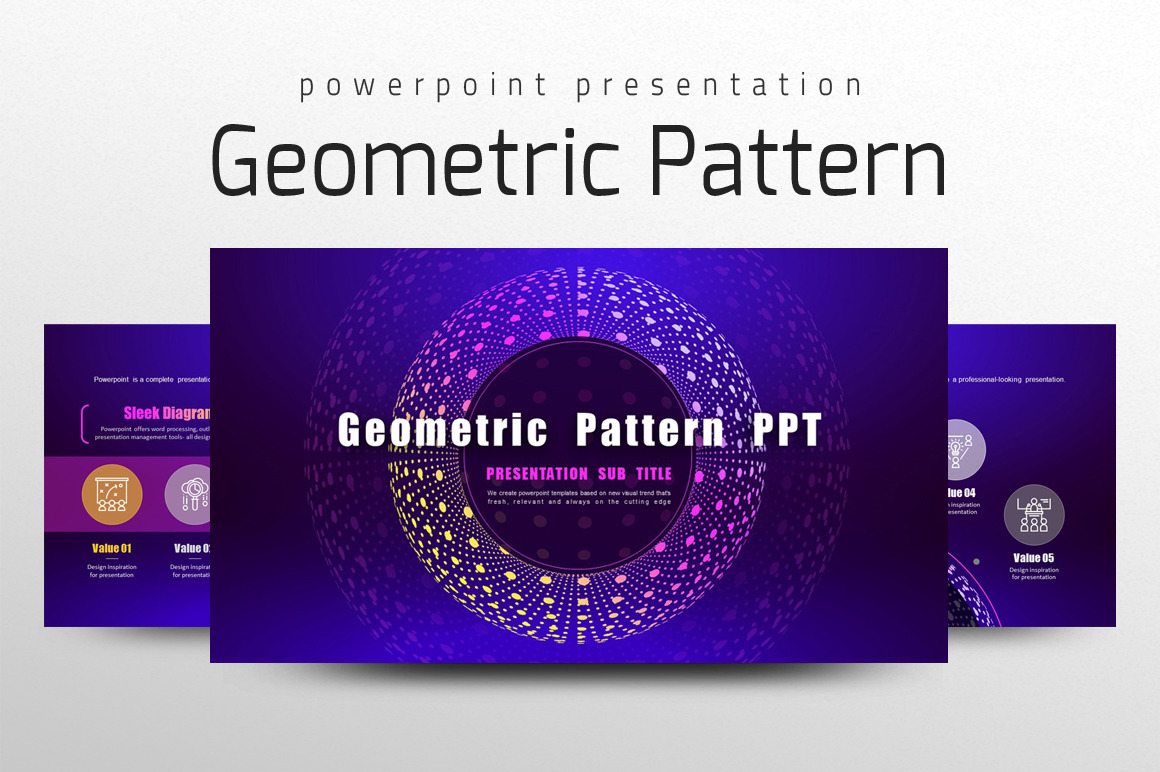 Modèle PowerPoint de motif géométrique PPT - TemplateMonster