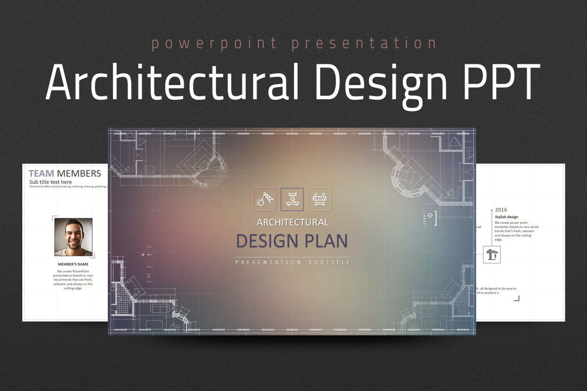 Modello PowerPoint PPT di progettazione architettonica