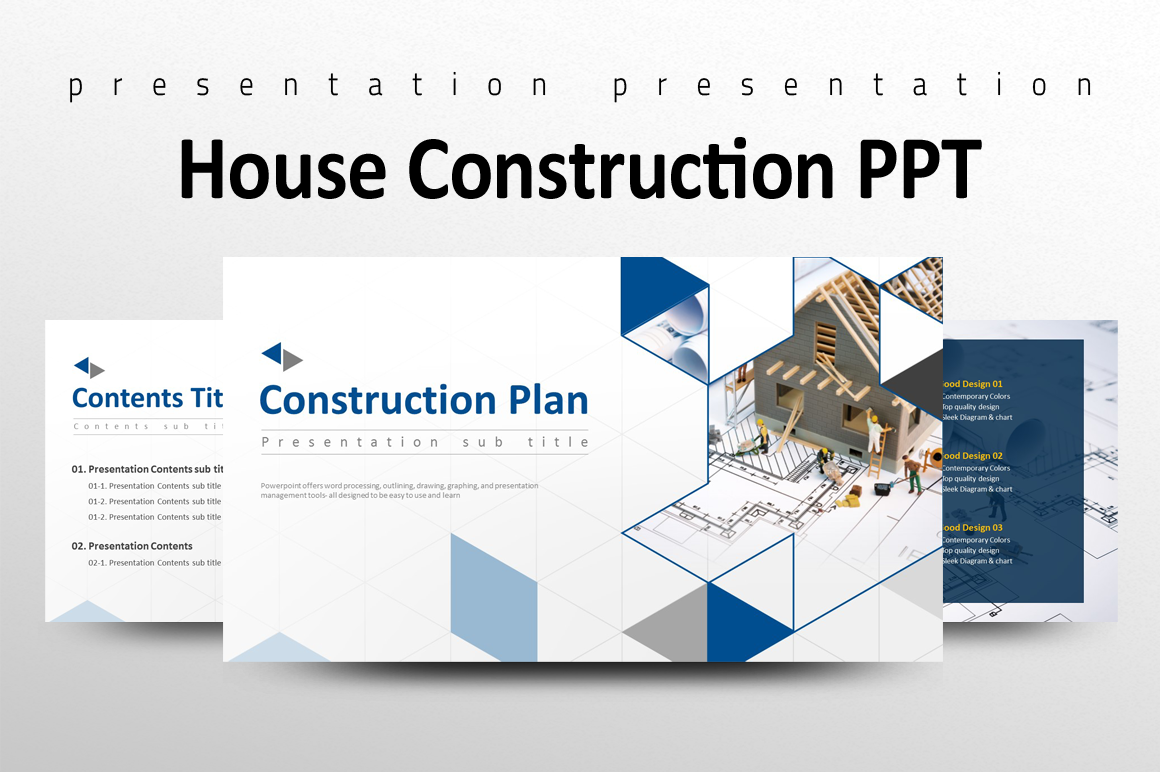 Plantilla de PowerPoint - construcción de casas PPT