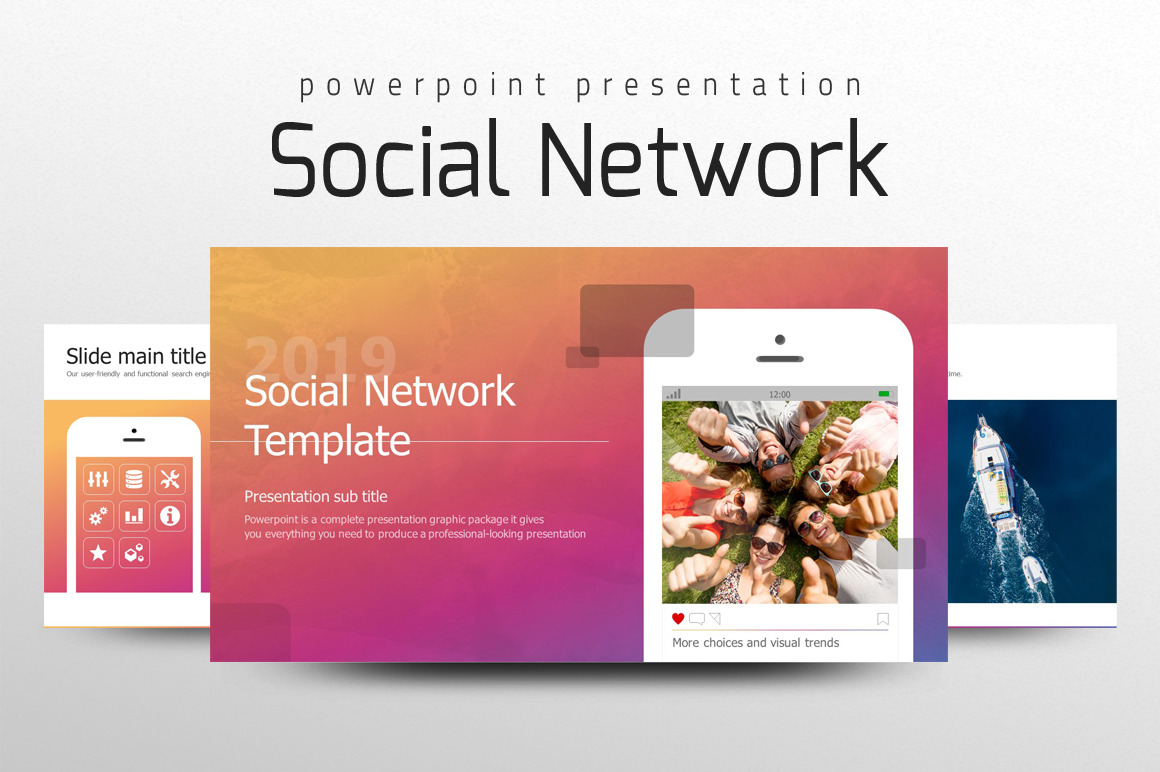 Social Network PowerPoint template #108863 - TemplateMonster