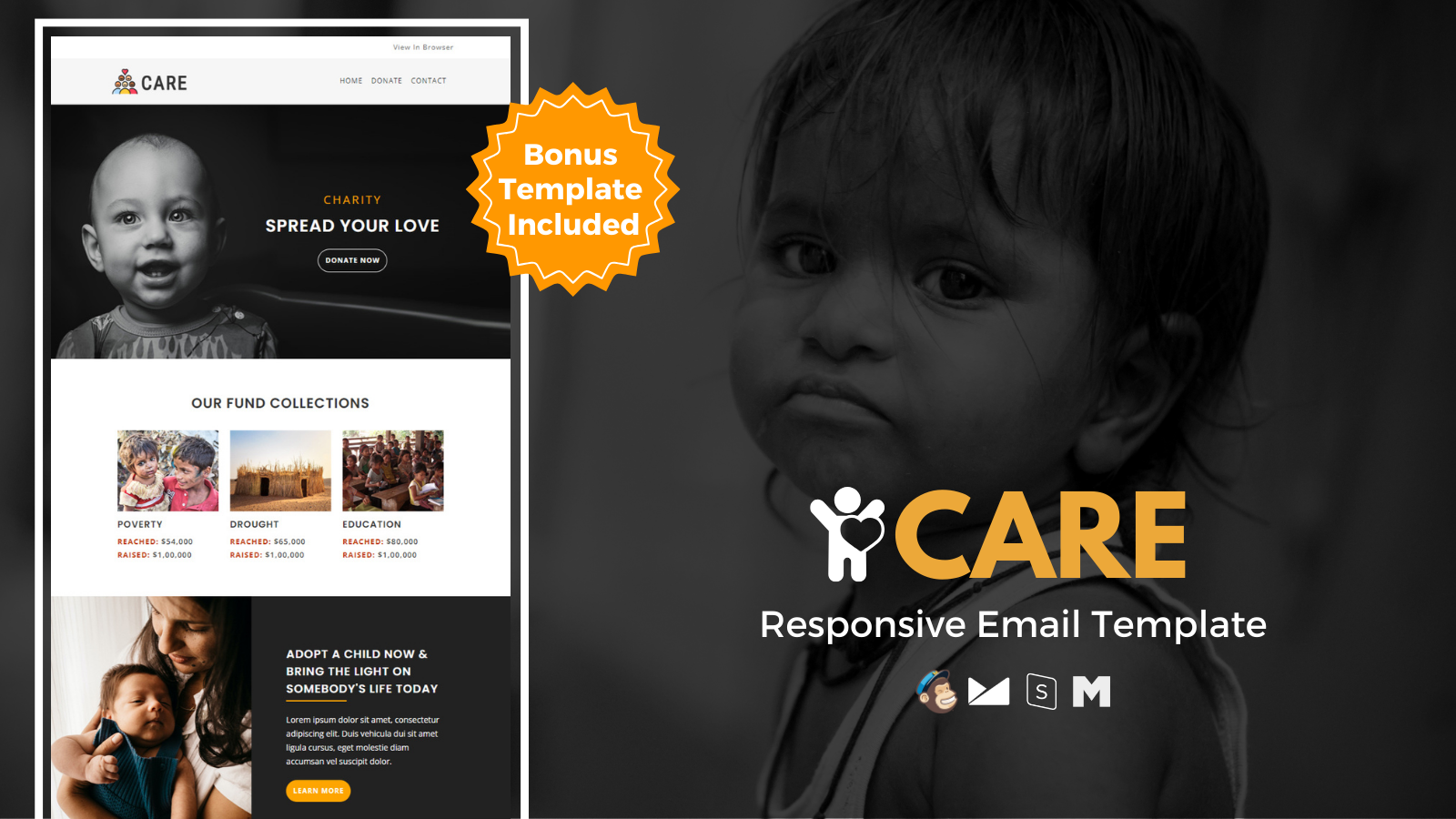 Care - Email Newsletter Template #108975 - TemplateMonster