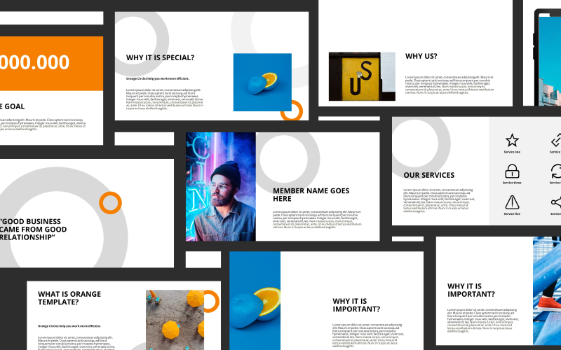 Orange Presentation PowerPoint template - TemplateMonster