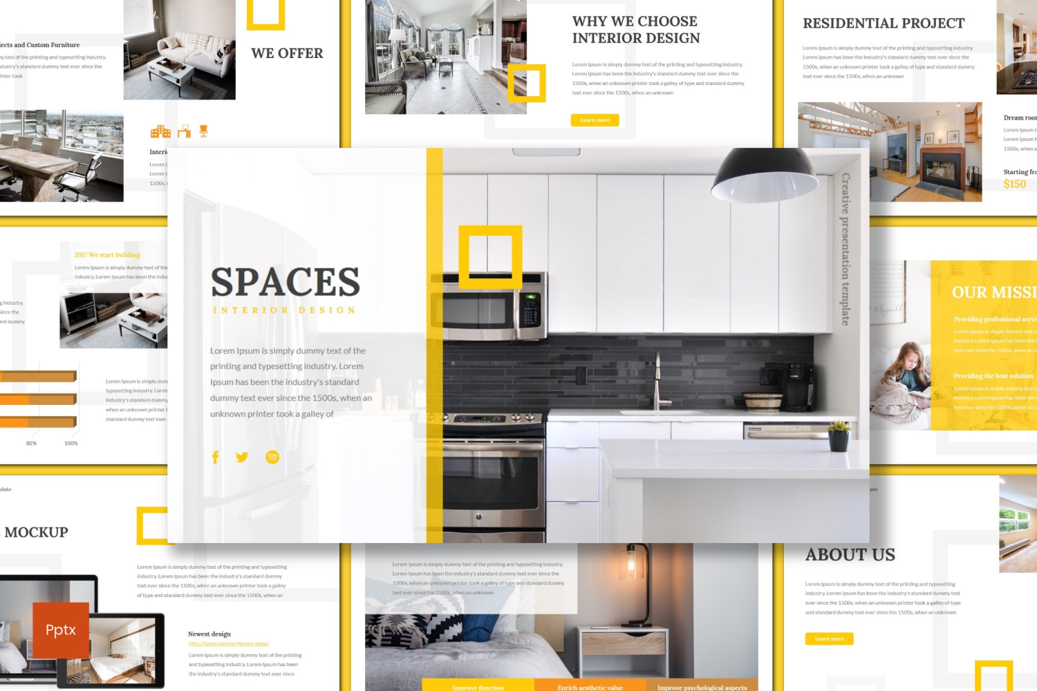 Spaces PowerPoint template #112992 - TemplateMonster