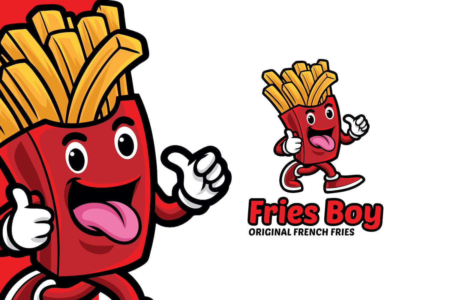 French Fries Boy Logo Template #113166 - TemplateMonster
