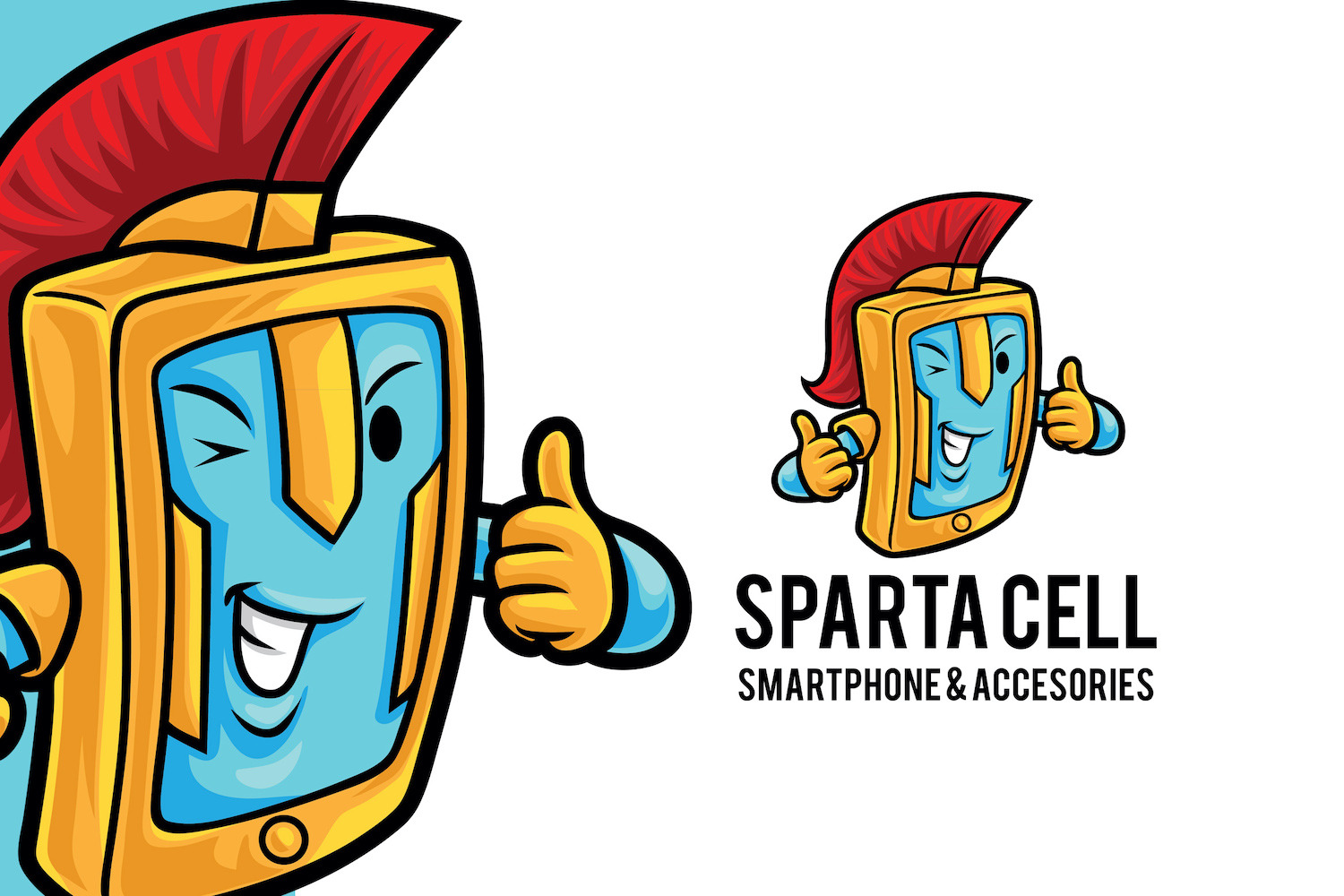 Smartphone Cellular Mascot Logo Template - TemplateMonster
