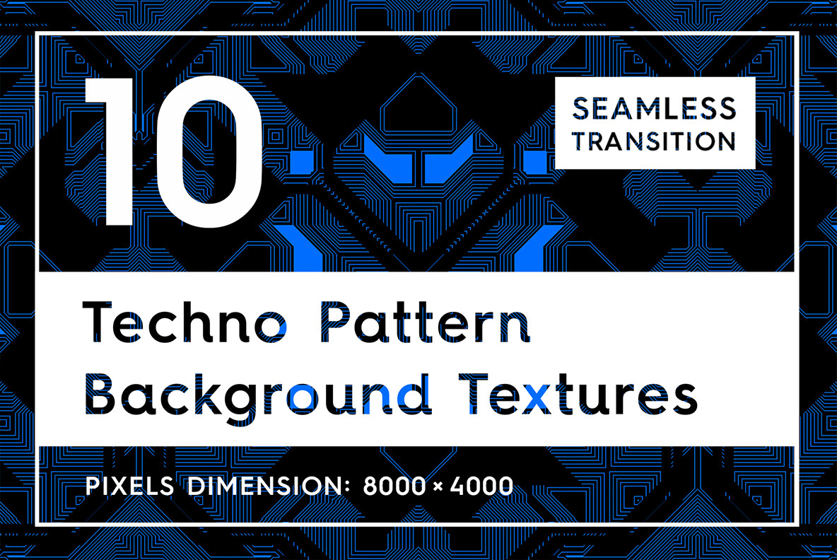 10 Seamless Techno Pattern Textures Background