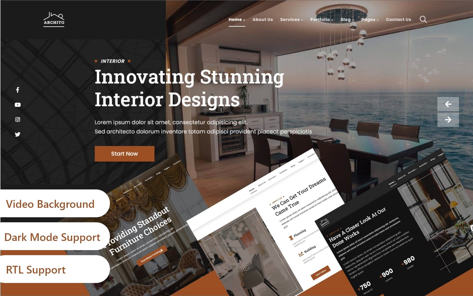 Archito - Modern Architecture & Interior Design Responsive Bootstrap ...