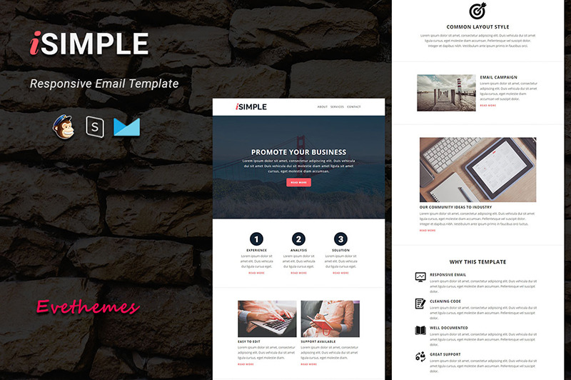 ISimple - Responsive Email Newsletter Template