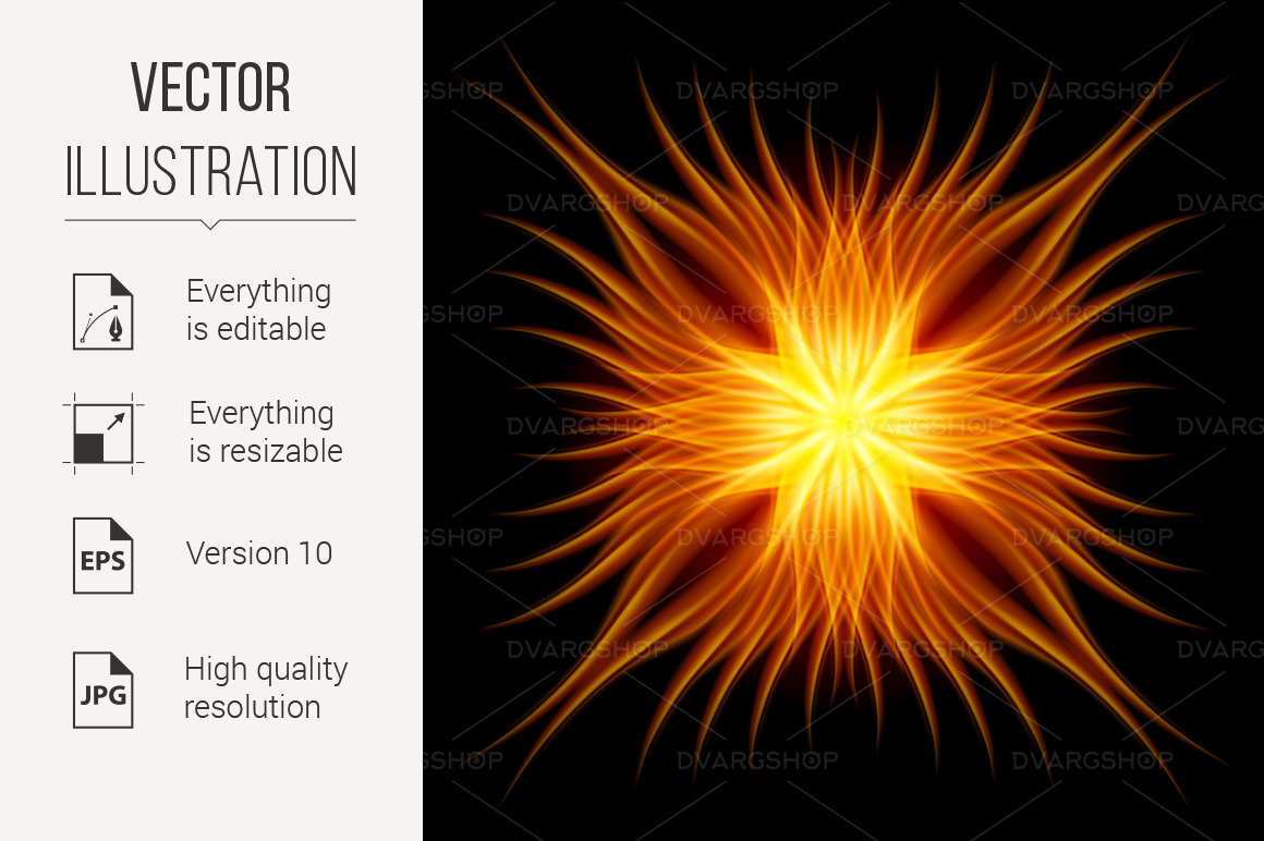 Fire flower - Vector Image #115903 - TemplateMonster