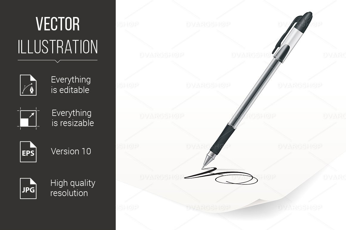Ballpoint Pen - Vector Image #116149 - TemplateMonster